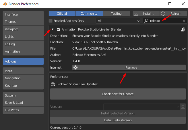 ติดตั้งและใช้งาน Blender plugin สำหรับการ Live streaming Rokoko Studio ...