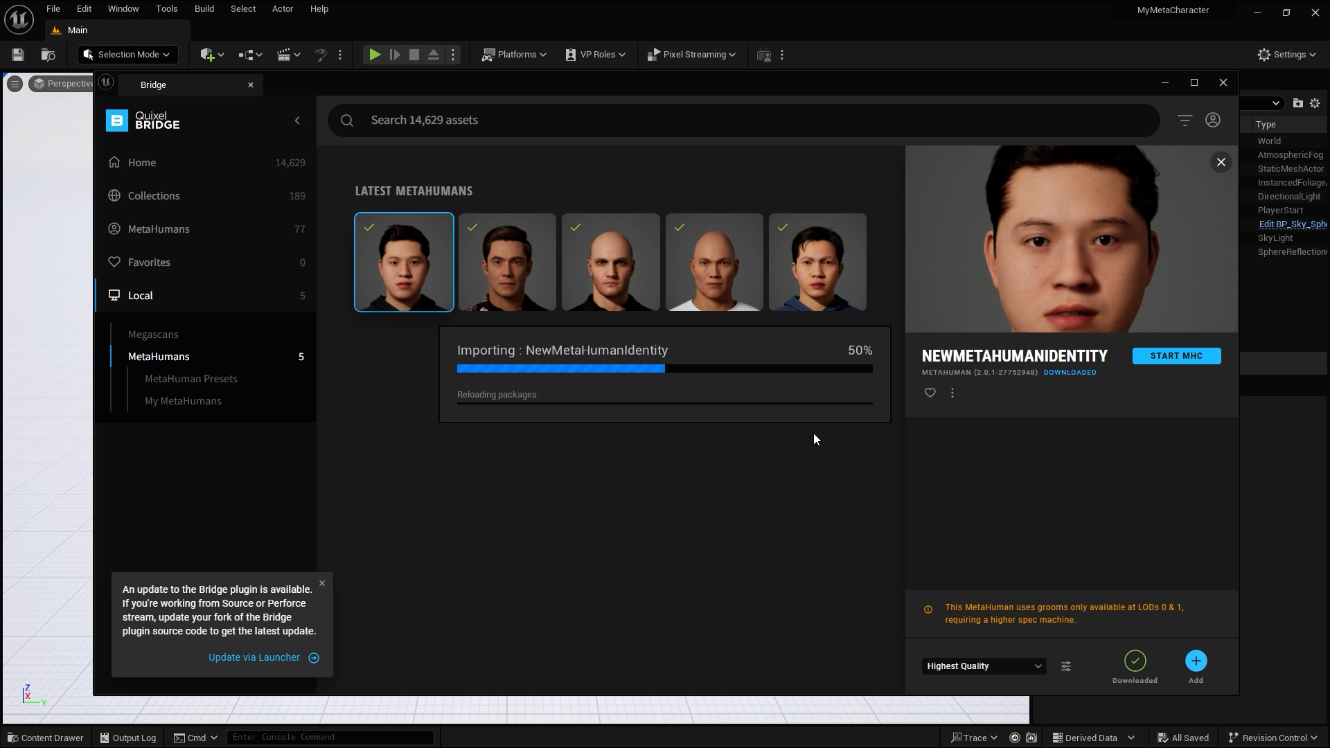 สวม Character เพิ่มบทบาทให้ Meta Human | Unreal Engine 5 - Me Premium ...